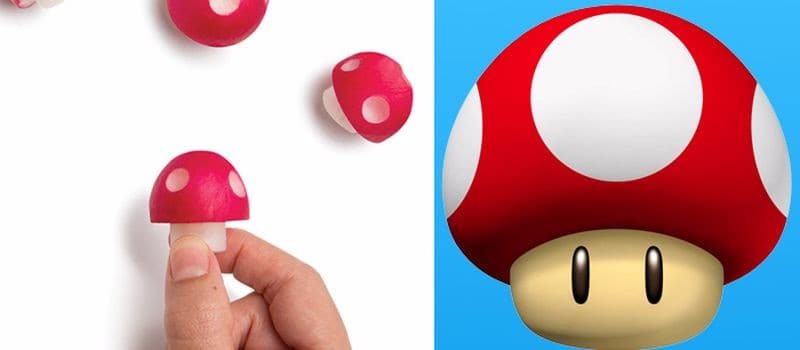 Küchen-Tool schneidet Mario Power-Up Pilze aus Radieschen | Dravens ...